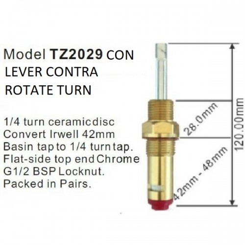 Easytap TZ2029CON 1/4 Turn Irwell Basin Spindles Lever Contra Deep Seat ...