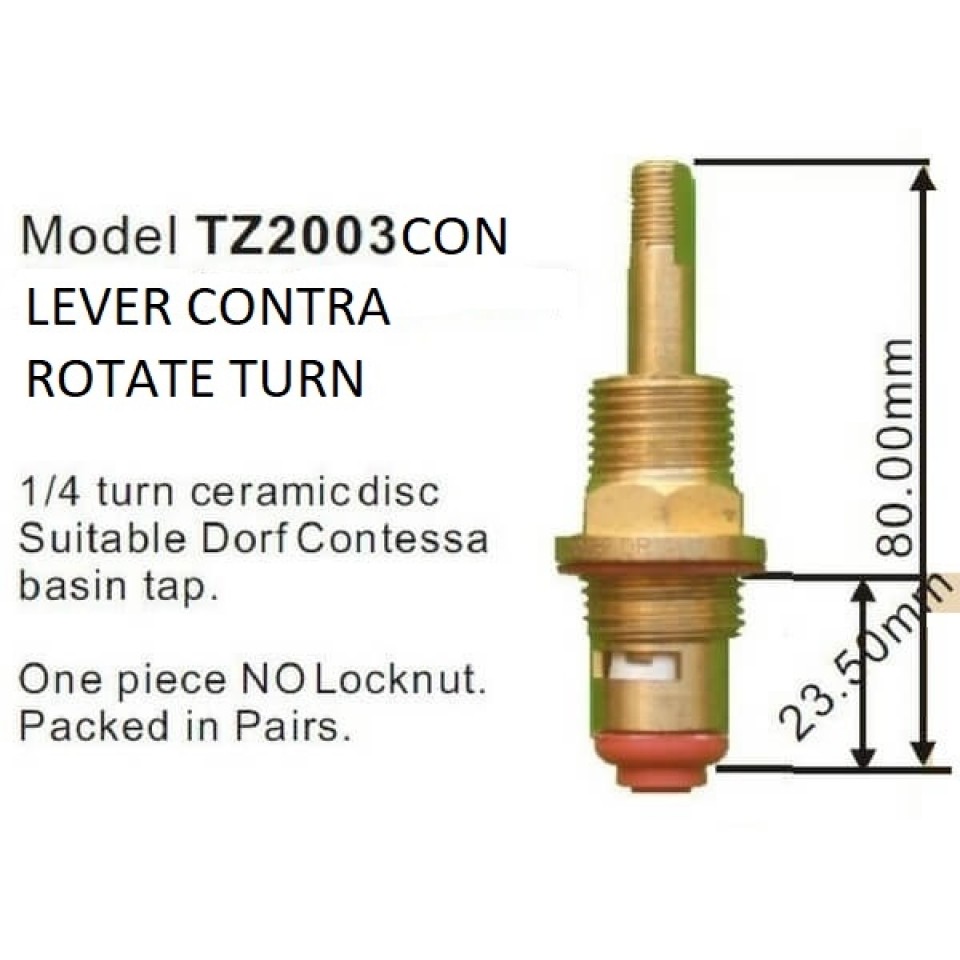Easytap TZ2003CON 1/4 Turn Dorf Contessa Basin Spindles Lever Contra ...