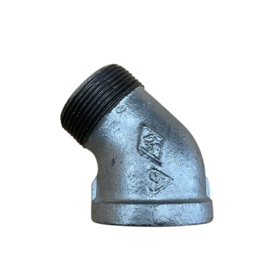 50mm Elbow M x F 45 Deg Galvanised Mal BSP