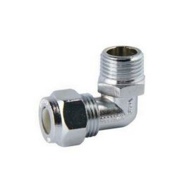 15mm Male X 15C Chrome Elbow Nylon Olive Compression BSP
