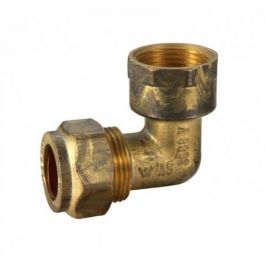 15mm Female X 15C Elbow Copper Olive Compression BSP
