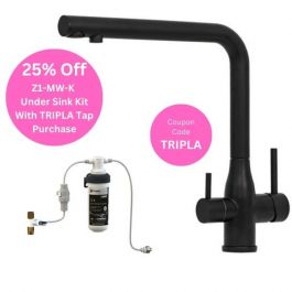 Puretec Tripla ELITE-20MB Matt Black 3-Way Filter Mixer Tap