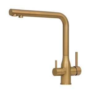 Puretec Tripla ELITE-10BG Brushed Gold Satin 3-Way Filter Mixer Tap