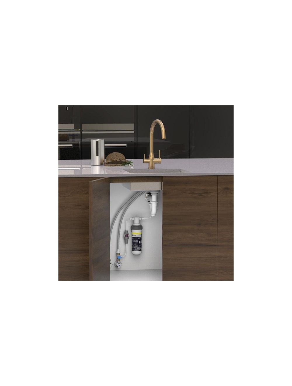 Puretec Z1-E10-BG Brushed Gold Tripla Elite 3 Way Kitchen Mixer Tap ...