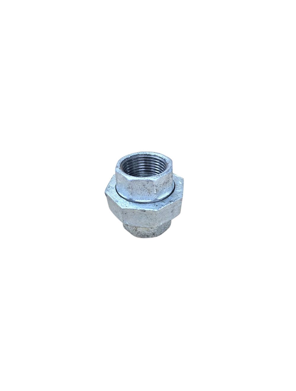 15mm Barrel Union F&F Brass Seat Galvanised Mal BSP 1/2"